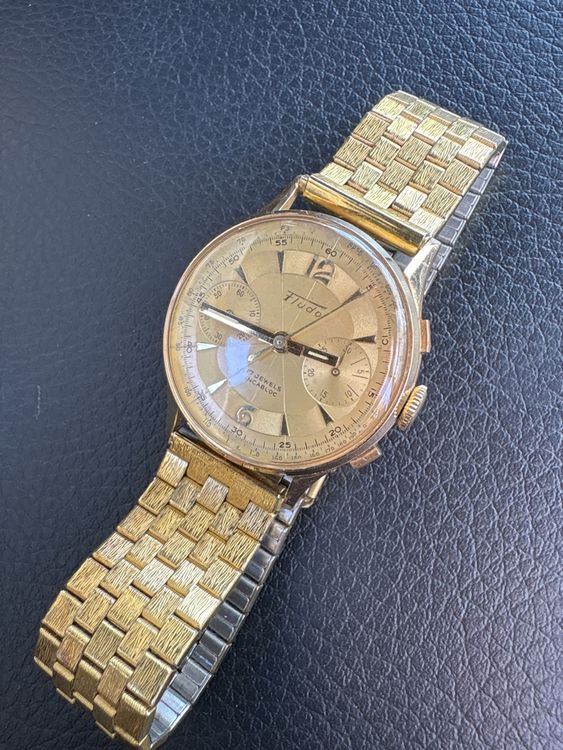 Fludo Chronograph Vintage 18K/750 gold vintage mecanic (Gebraucht) in ...