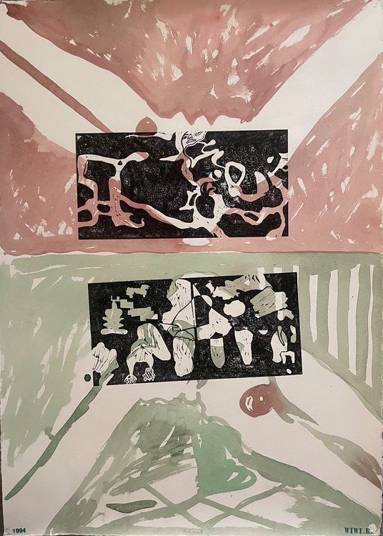 Rolf Winnewisser (1949) Grosse Aquarell aus Galleri Nachlass (Gebraucht) in Root für CHF 140 ...