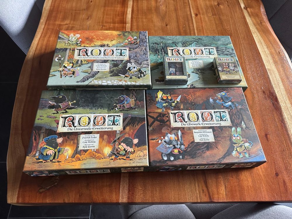 ROOT Brettspiel Set mit fünf Erweiterung (Gebraucht) in Morschach für ...