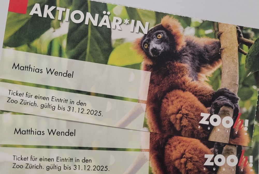 2 Eintritte Zoo Zürich Erwachsene (Verkauf beide zusammen) | Kaufen auf Ricardo
