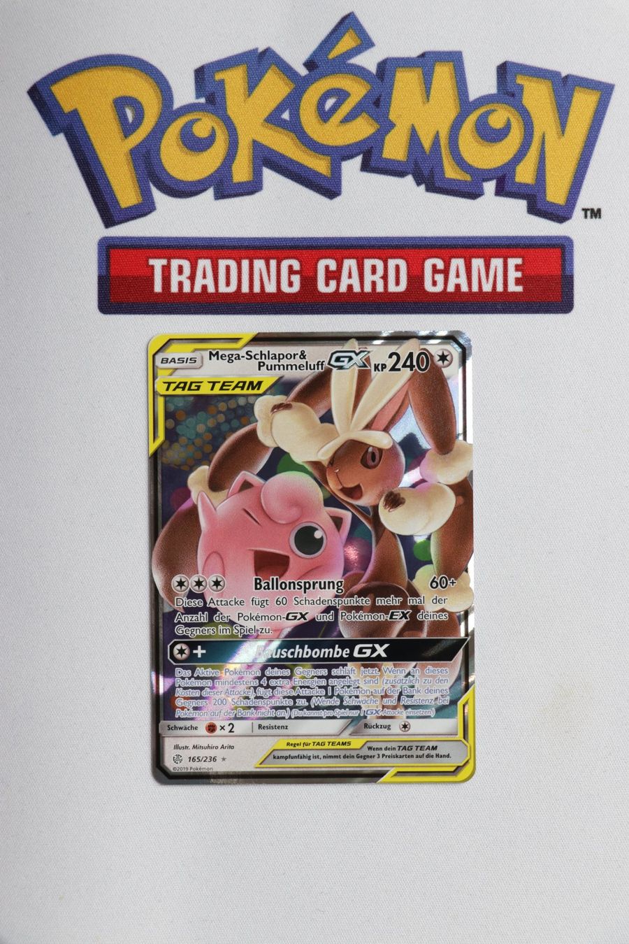 Pokémon Mega-Schlapor & Pummeluff GX 165 DE Welten im Wandel (Neu ...