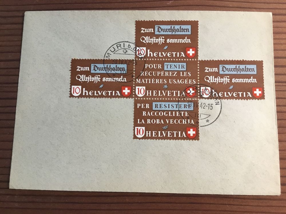 Altstoff als Kreuz 1942 auf Brief (Gebraucht) in Roggwil TG für CHF 10 – mit Lieferung auf ...