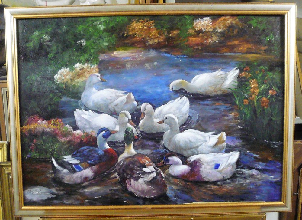 Adolf LOHMANN, Entenschar im Teich (Gebraucht) in Oberhofen am ...