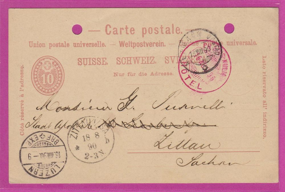 Pilatus - Kulm : PrZD - Postkarte Hotelstempel von 1890 | Kaufen auf Ricardo