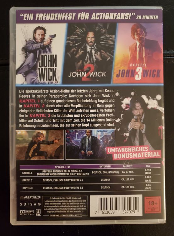 John Wick 1-3 DVD Set 18+ Version | Kaufen auf Ricardo