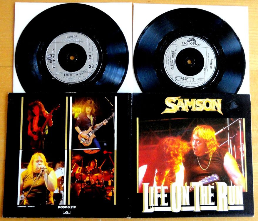 2xSI SAMSON life on the run POSP 519 UK 1982 HEAVY METAL (Gebraucht) in ...
