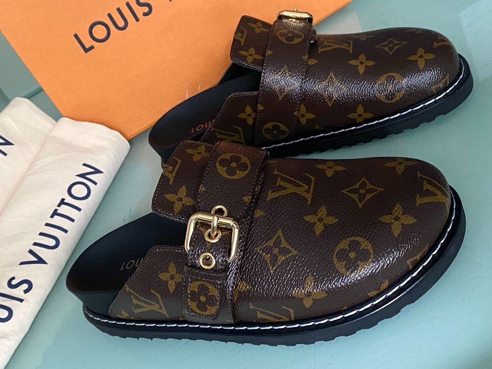 LOUIS VUITTON Monogram Cosy Flat Comfort Clog Mule 37 NEU (Neu (gemäss ...