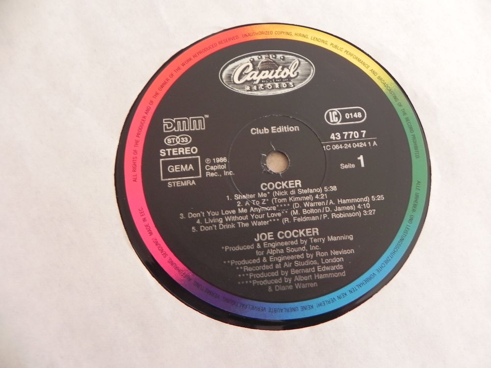 LP brit. Blues Rock Joe Cocker 1986 gesuchte Club Edition (Gebraucht ...