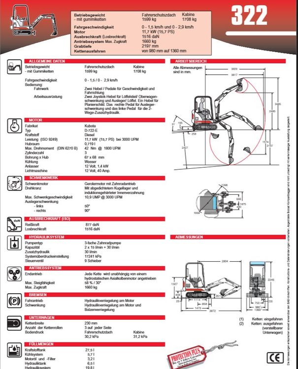 Bagger Bobcat 322 1700Kg. | Kaufen auf Ricardo