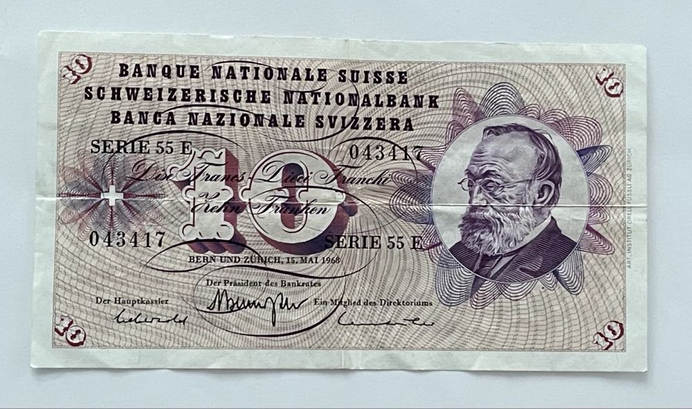10 Franken Note 1968 (Gebraucht) in Reiden für CHF 12 – mit Lieferung ...