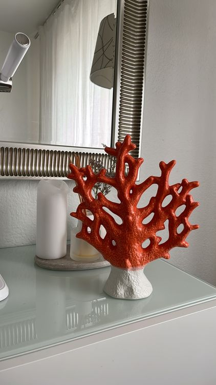 Corail décoratif en céramique orange et blanc (Neuf (Voir description ...