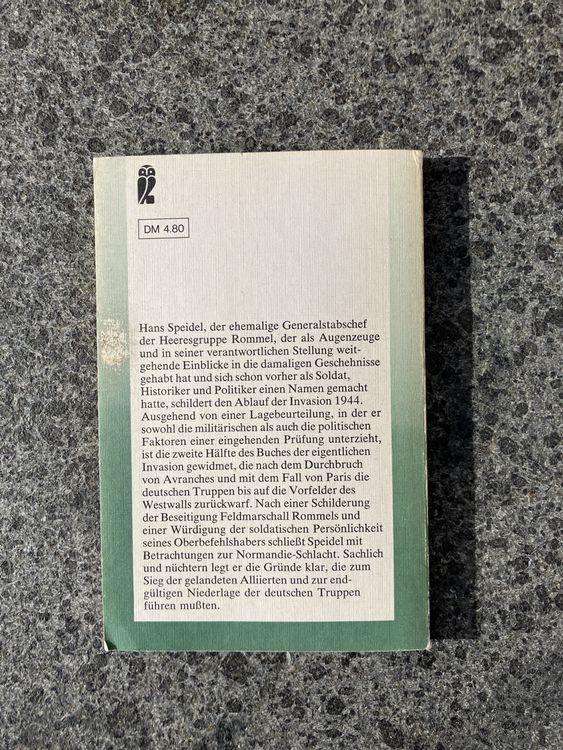 Invasion 1944 H.Speidel Weltkrieg Wehrmacht Rommel Marschal (D'occasion ...