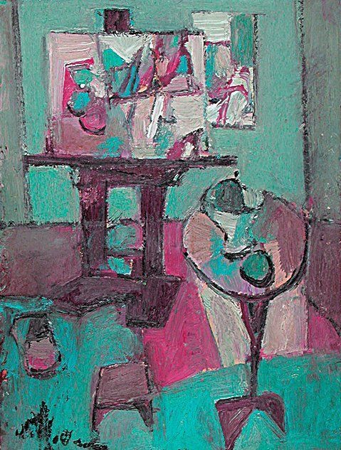 Walter Emil Müller. Intérieur, 19561. Öl auf Papier (Gebraucht) in Zumikon für CHF 130 – mit ...