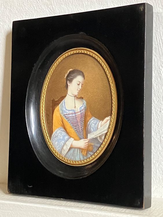 Portrait Miniatur „La Liseuse“ nach Jean-Etienne Liotard (Gebraucht) in ...