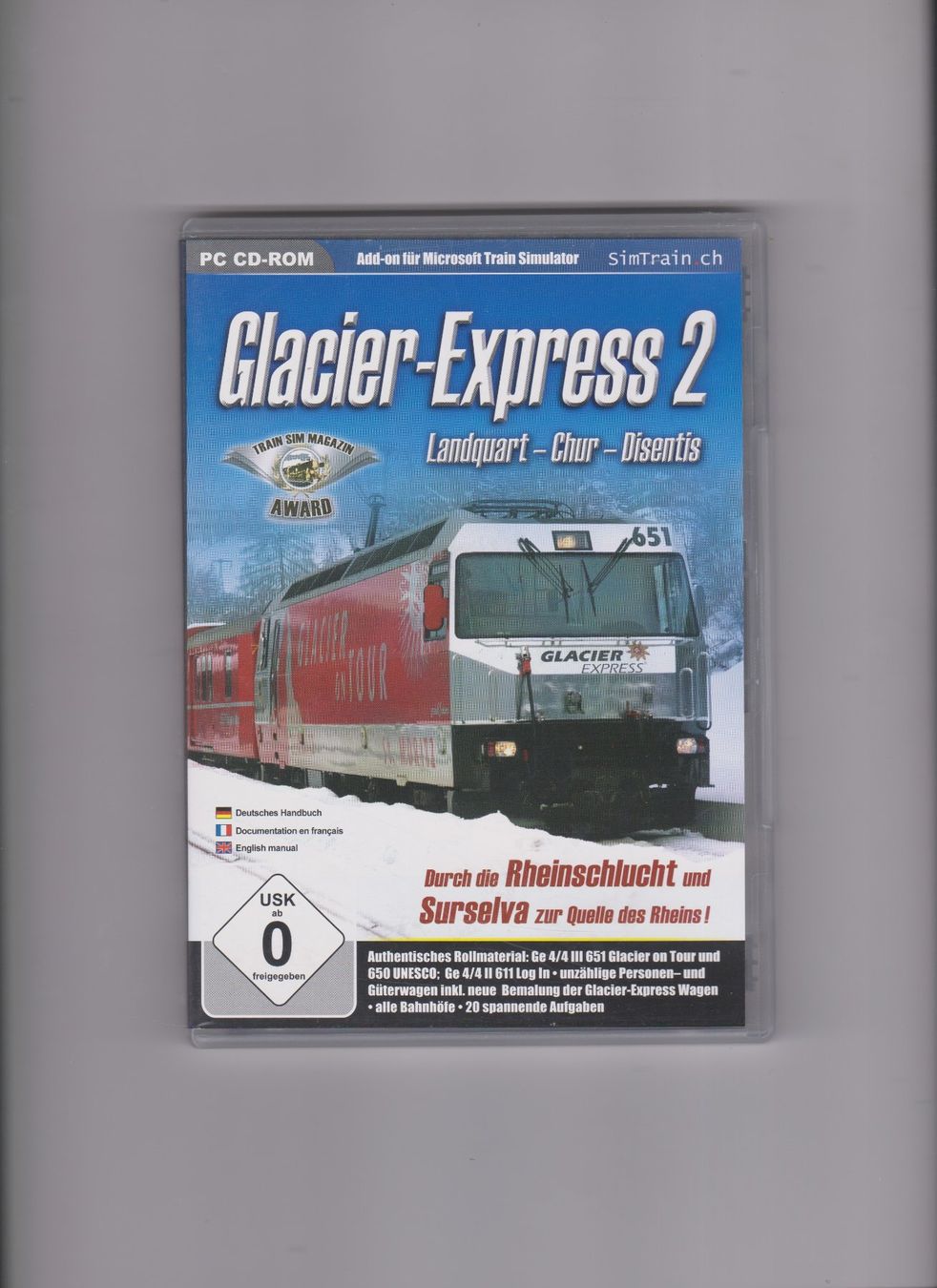 Glacier Express 2 - Jeu PC CD-ROM Simulation Train (D'occasion) à Bex ...