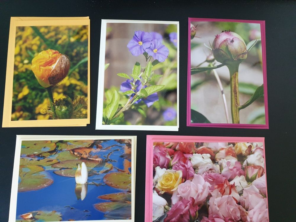 5 Karten / Motiv: Blumen (handgemacht) | Kaufen auf Ricardo