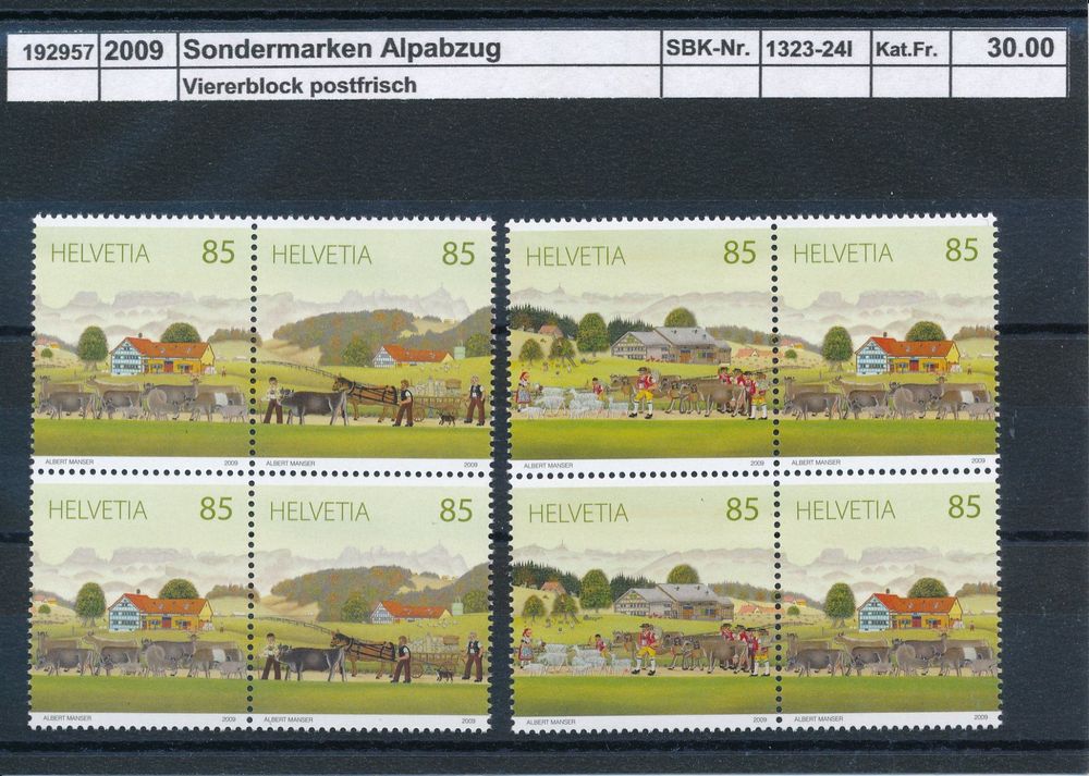 2009 "Alpabzug" - Viererblock (Neu (gemäss Beschreibung)) in Winterthur für CHF 12 – mit ...