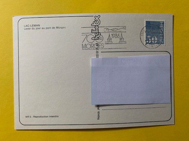 Cachet 700 ans de Morges 08.04.1986 carte port de Morges (D'occasion) à ...