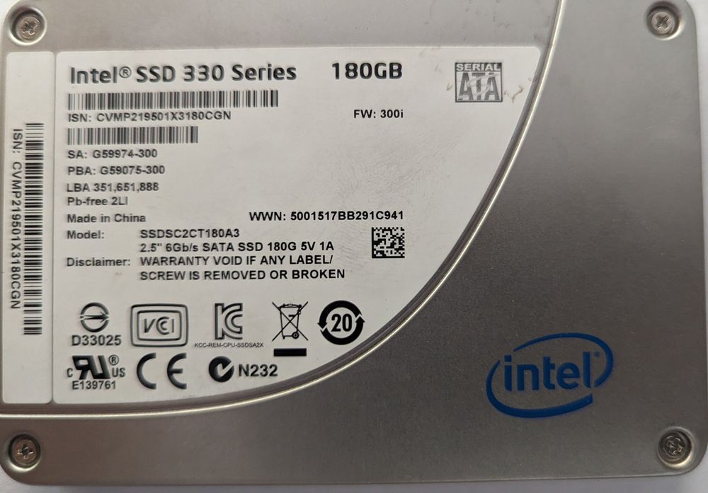 Intel SSD 330 Series 180GB (Gebraucht) in St-Léonard für CHF 15 – mit ...