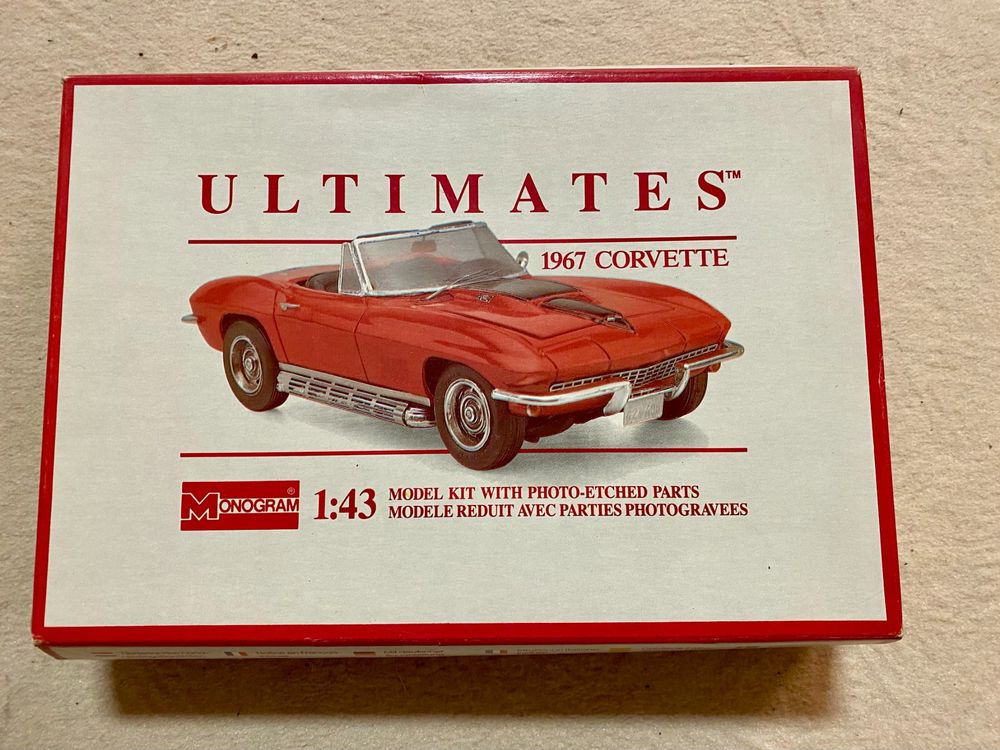 Monogram #2045 1967 Corvette 427 Cabrio 1:43 Maßstab (1990) (Neu und originalverpackt) in ...
