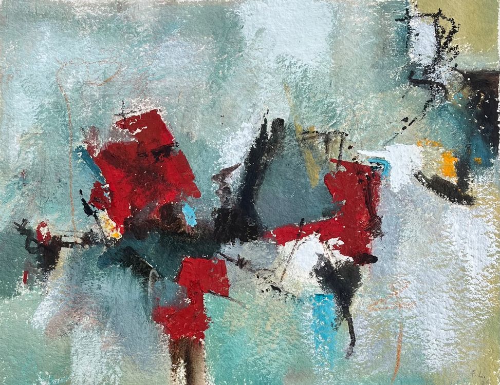 Fausto Leoni (1921) Abstrakte Mischtechnik, Monogrammiert (Gebraucht) in Root für CHF 160 – mit ...