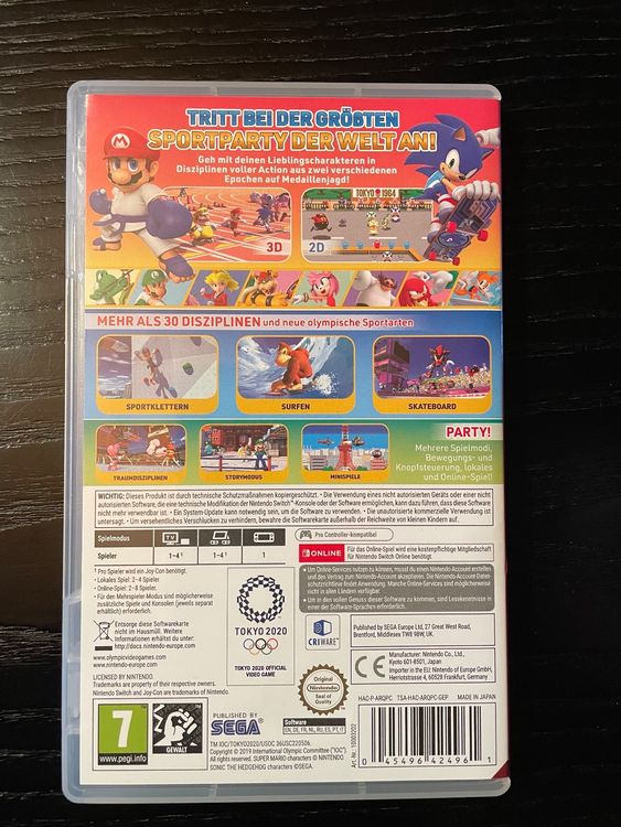 Mario & Sonic bei den Olympischen Spielen, Switch (Gebraucht) in Sarnen ...