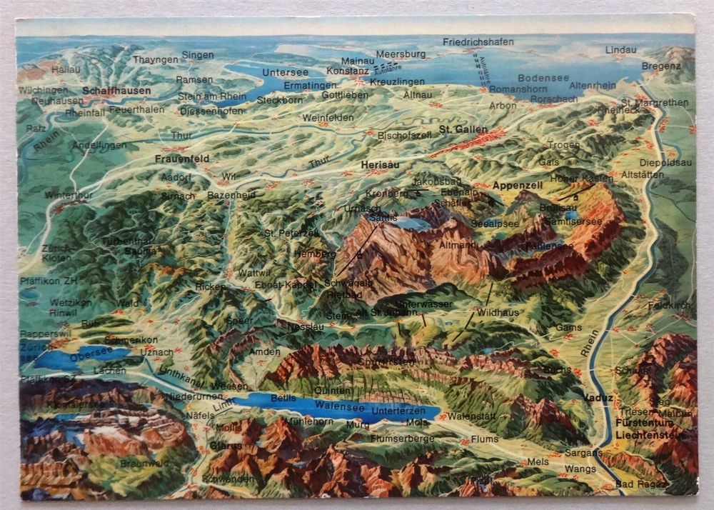 Vogelschaukarte der Nordostschweiz, 1974 (D'occasion) à Fétigny pour CHF 2 – avec livraison ...