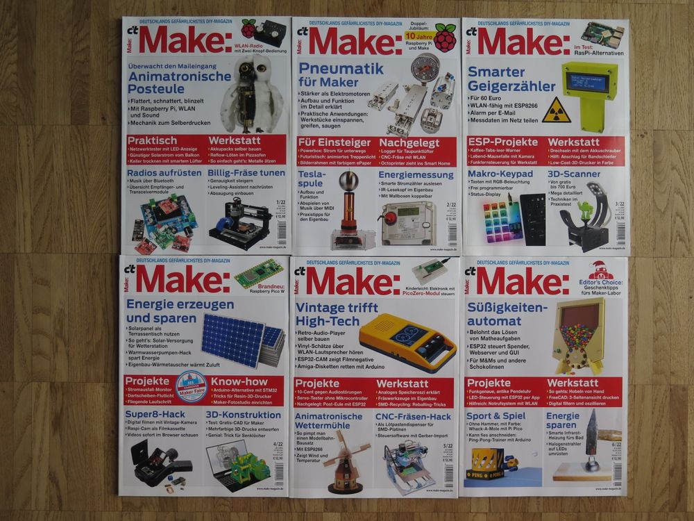 c't Make - DIY-Magazin 2024 + 2023 + 2022 - 18 Hefte (Gebraucht) in ...