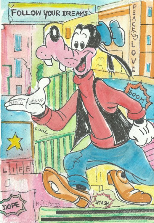 Gemälde Pop Art Streetart Goofy Künstler: Manuela Reitz (Neu und ...