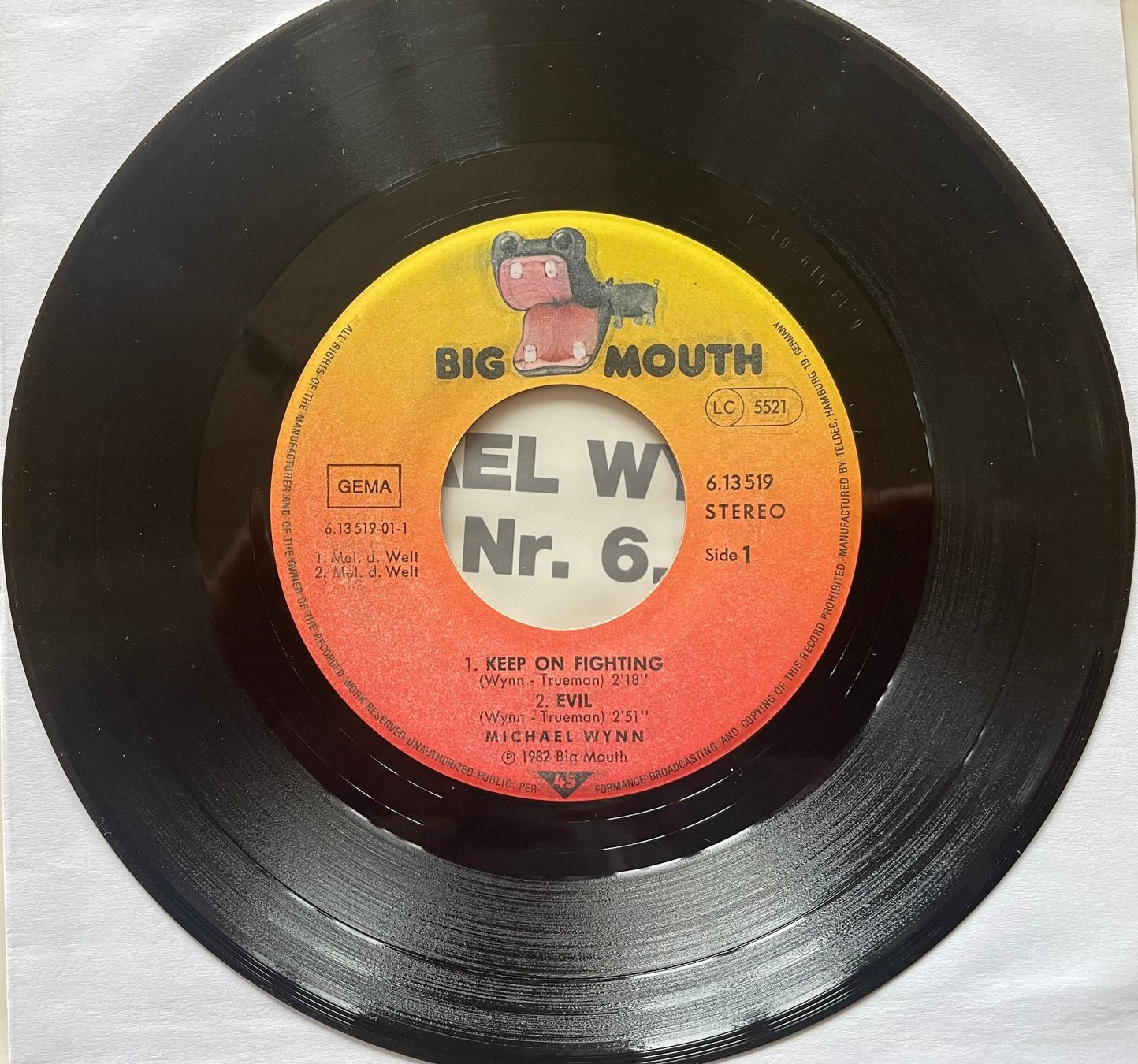 EP, Michael Wynn '82, Keep on Fighting.., limitierte Auflage (Gebraucht ...