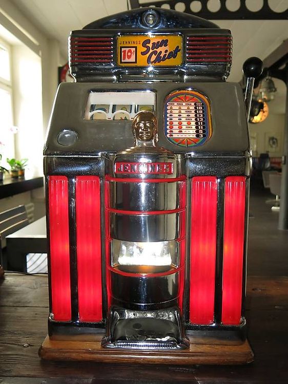 Jennings Slot Super DeLuxe Sun Chief Red Lite Up Top Zustand (Gebraucht ...