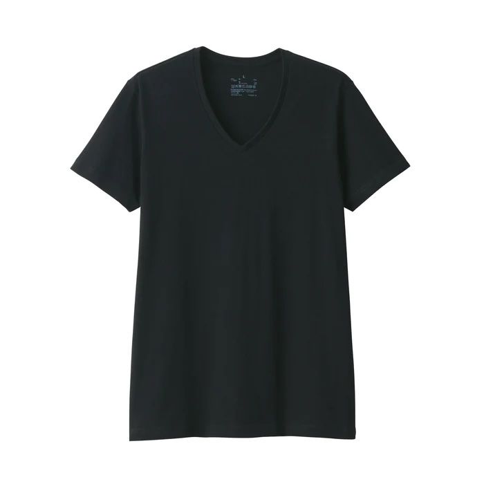 Muji V Neck Crew T-Shirt in schwarz Grösse S | Kaufen auf Ricardo