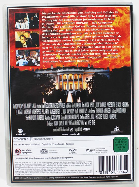 DVD NIXON Doku von OLIVER STONE mit ANTHONY HOPKINS (Gebraucht) in ...