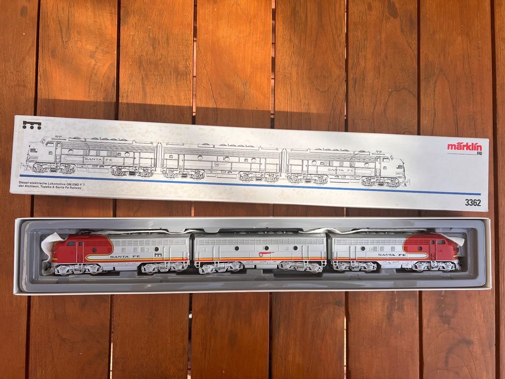 Märklin Nr. 3362, USA EMD F 7 Diesellok "Santa Fe", 3-tlg. (Neu und ...