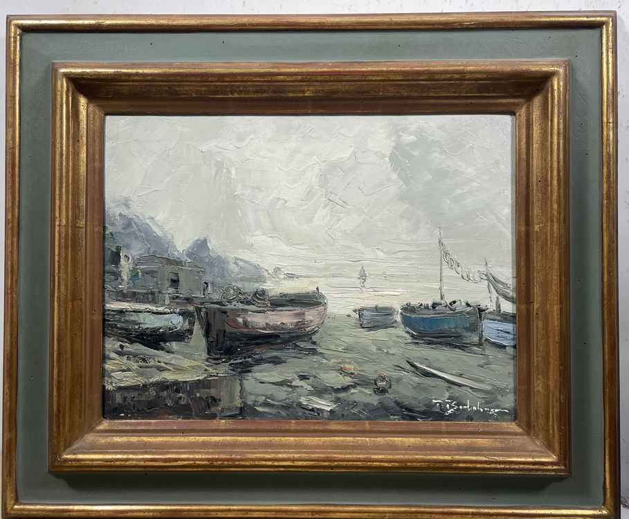Tommaso Barbalonga (1913-x) Gemälde - nordischer Hafen (Gebraucht) in ...