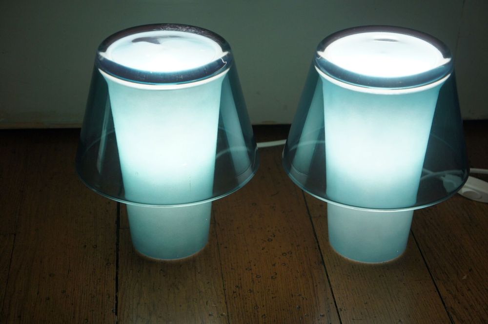 2 ikea garvik tischlampe glaslampe retro vintage 90er (Gebraucht) in ...