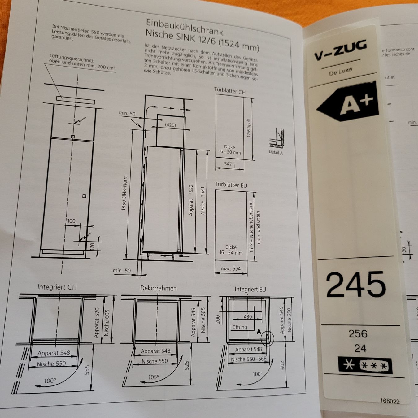 V-Zug Kühlschrank 152cm hoch (Gebraucht) in Berikon für CHF 5 – nur ...