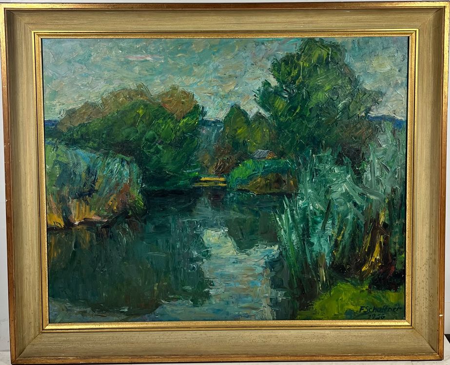 Fred Schaffner (1906-?) Grosse See Ansicht Gemälde | Kaufen auf Ricardo