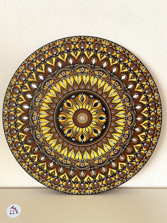 Mandala auf Holz, Mandala Bild, Gemälde, Geschenk, Kunst (Neu und ...