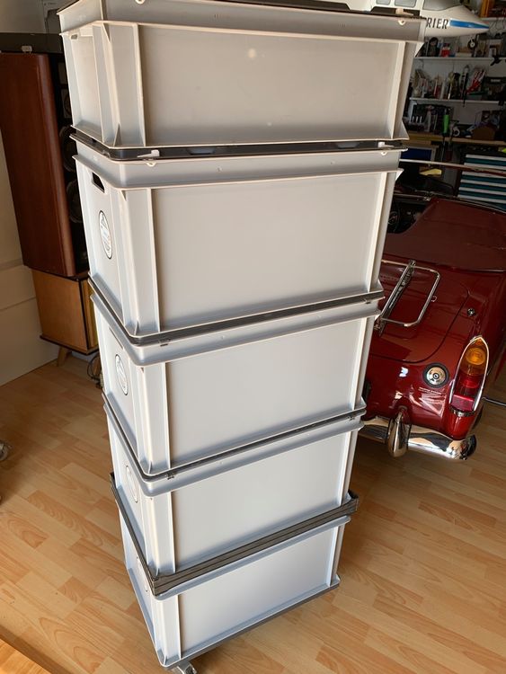 5 Stk Kunstoff Rako Box mit Deckel + Rollwagen (Gebraucht) in für CHF ...