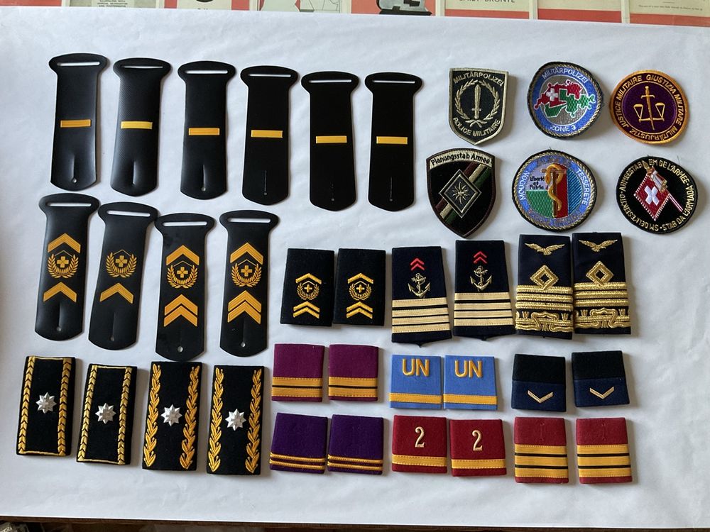 Mostrine, gradi e patch militari svizzeri - Collezione (Nuovo (secondo ...