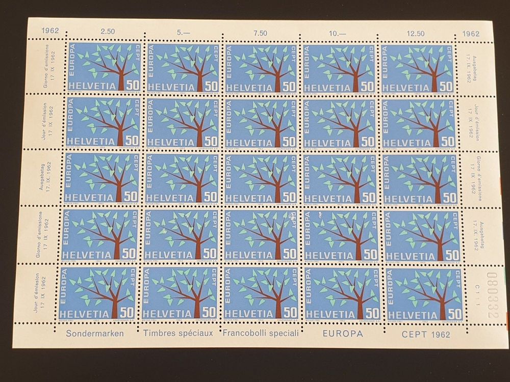 variété du timbre 390 europa 1962 branche courte, SBK 50.- | Kaufen auf ...