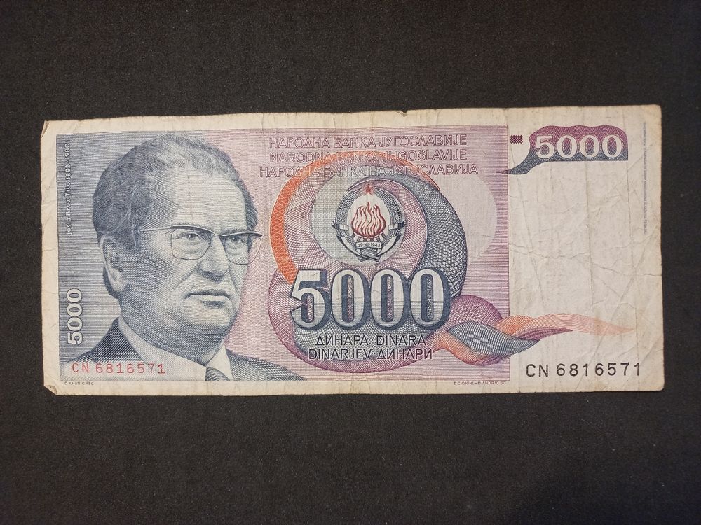 Jugoslawien 5000 Dinara 1985 Tito (Gebraucht) in Geroldswil für CHF 1.5 ...