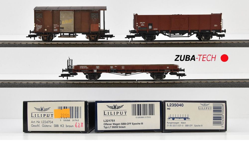 3x Liliput Güterwagen der SBB H0 GS mit OVP (Neu (gemäss Beschreibung)) in St. Gallen für CHF 38 ...
