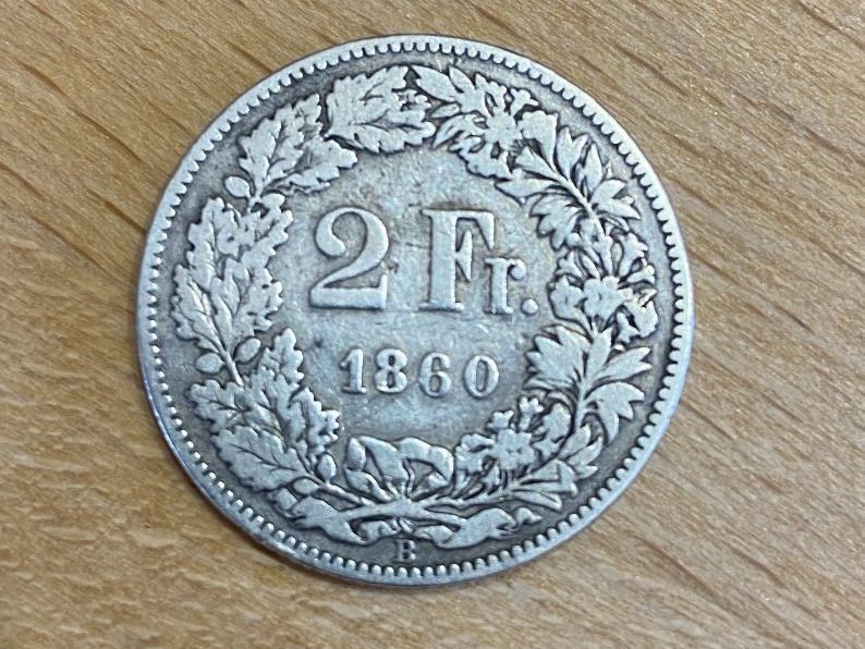 Silbermünze 2 Fr. 1860 rar (Gebraucht) in Wangen ZH für CHF 35 – mit Lieferung auf Ricardo kaufen