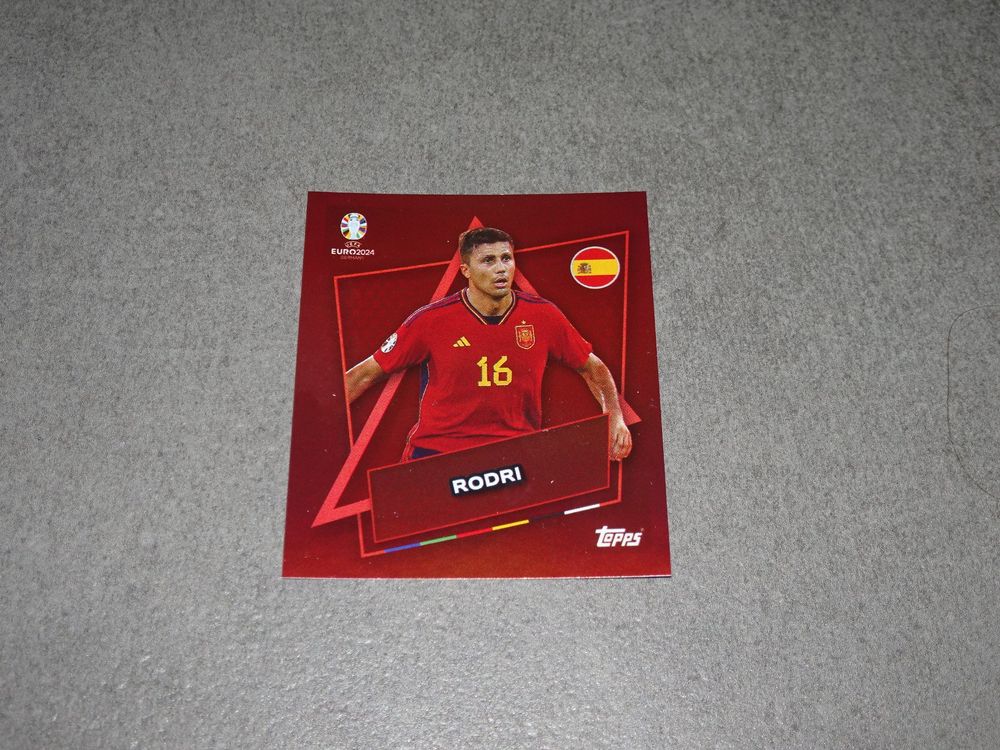 Topps SP Sticker ESP Rodri ohne Unterschrift, Euro/ EM 2024 (Neu ...