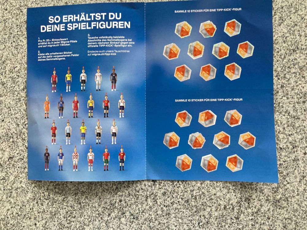 Tipp-Kick Mania Migros, 1 Sammelbogen voll (Neu (gemäss Beschreibung)) in Fislisbach für CHF 7 ...