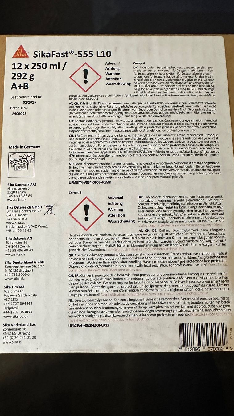 SikaFast 555 L10 Strukturklebstoff weiß-grau 250 m (Neu (gemäss ...