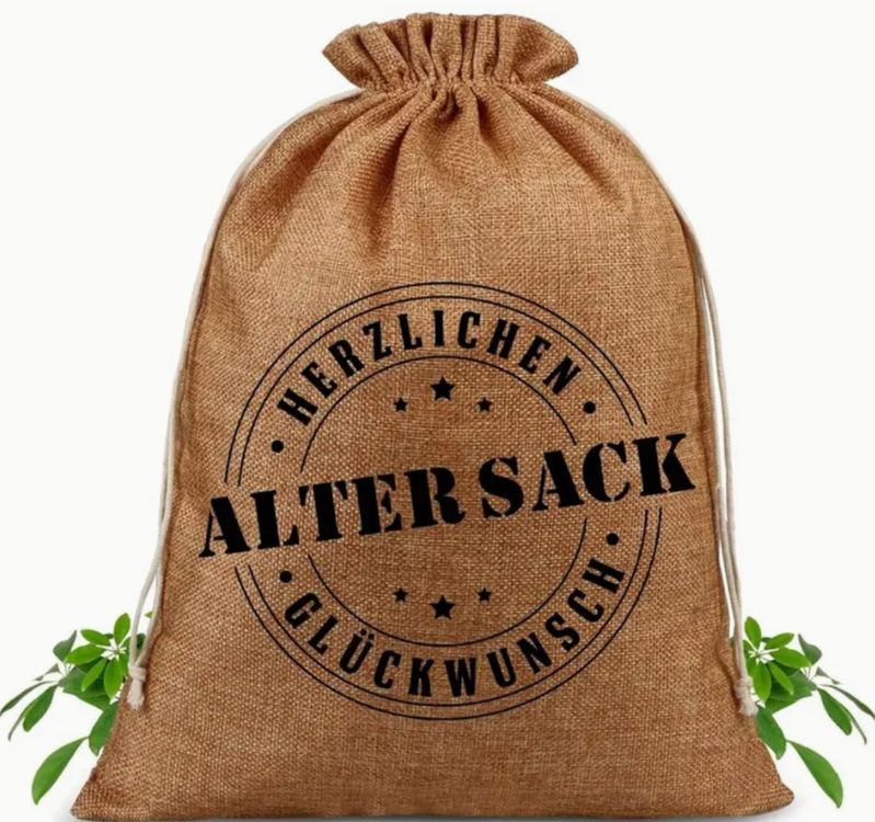 Jute-Sack "Herzlichen Glückwunsch Alter Sack" Geschenkidee! (Neu und ...