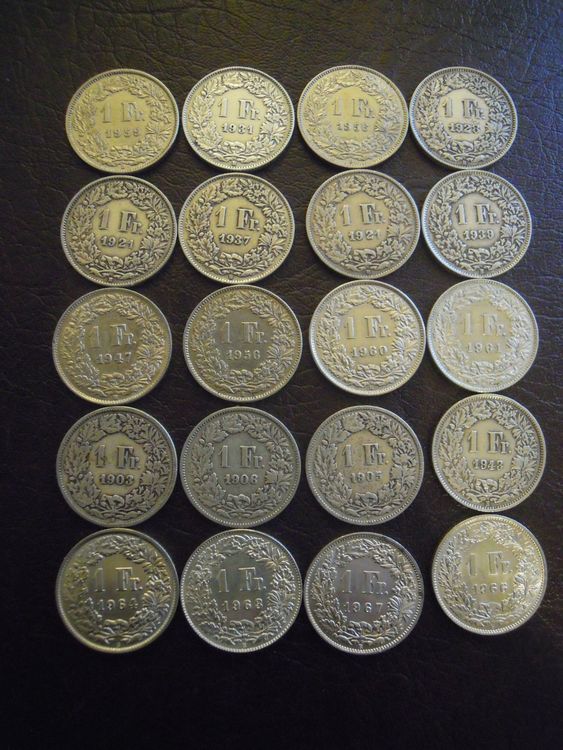 20 x 1 Fr. ab uralt (Gebraucht) in Kriegstetten für CHF 62 – mit Lieferung auf Ricardo kaufen